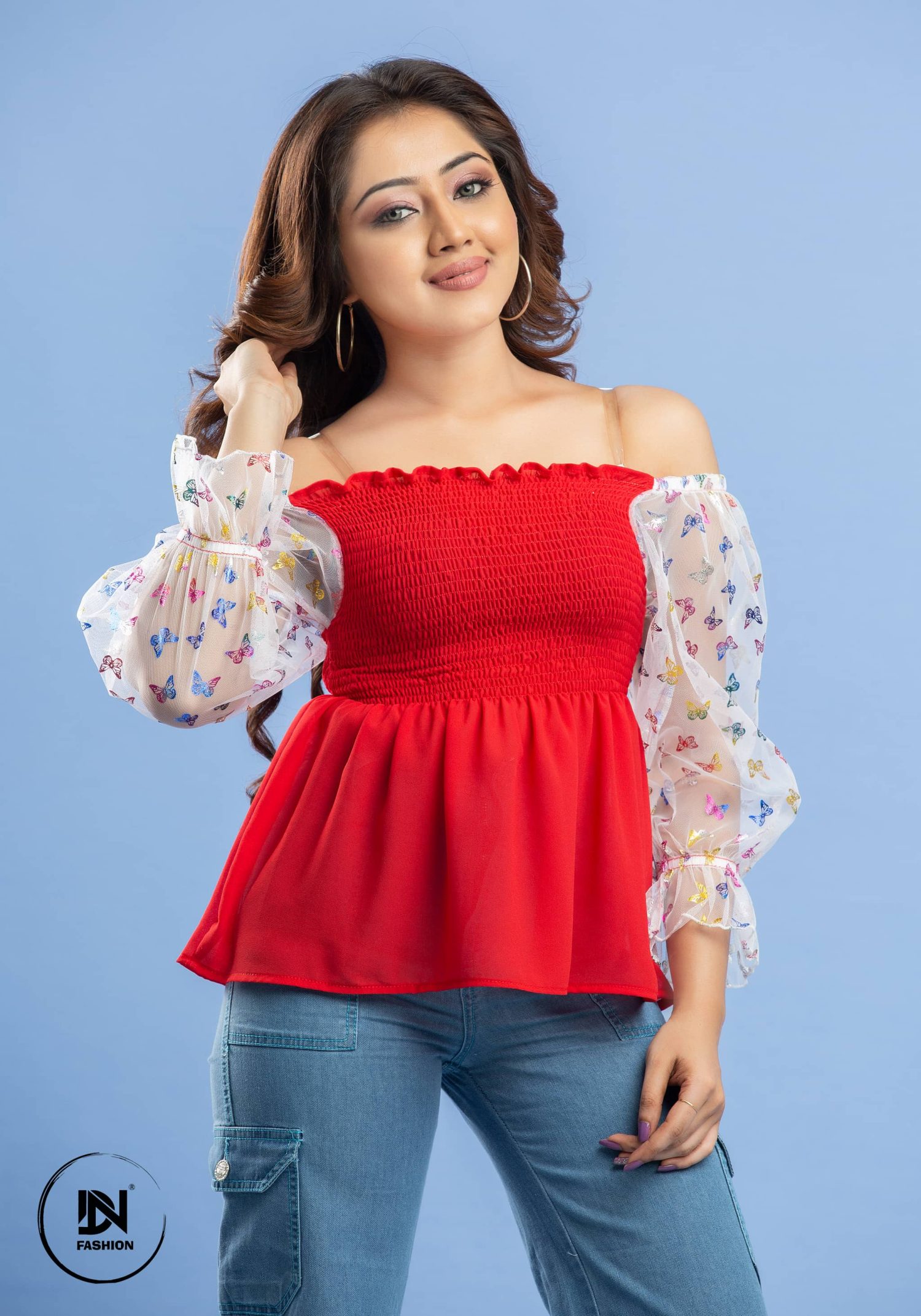 Butterfly Organza Smoke Top