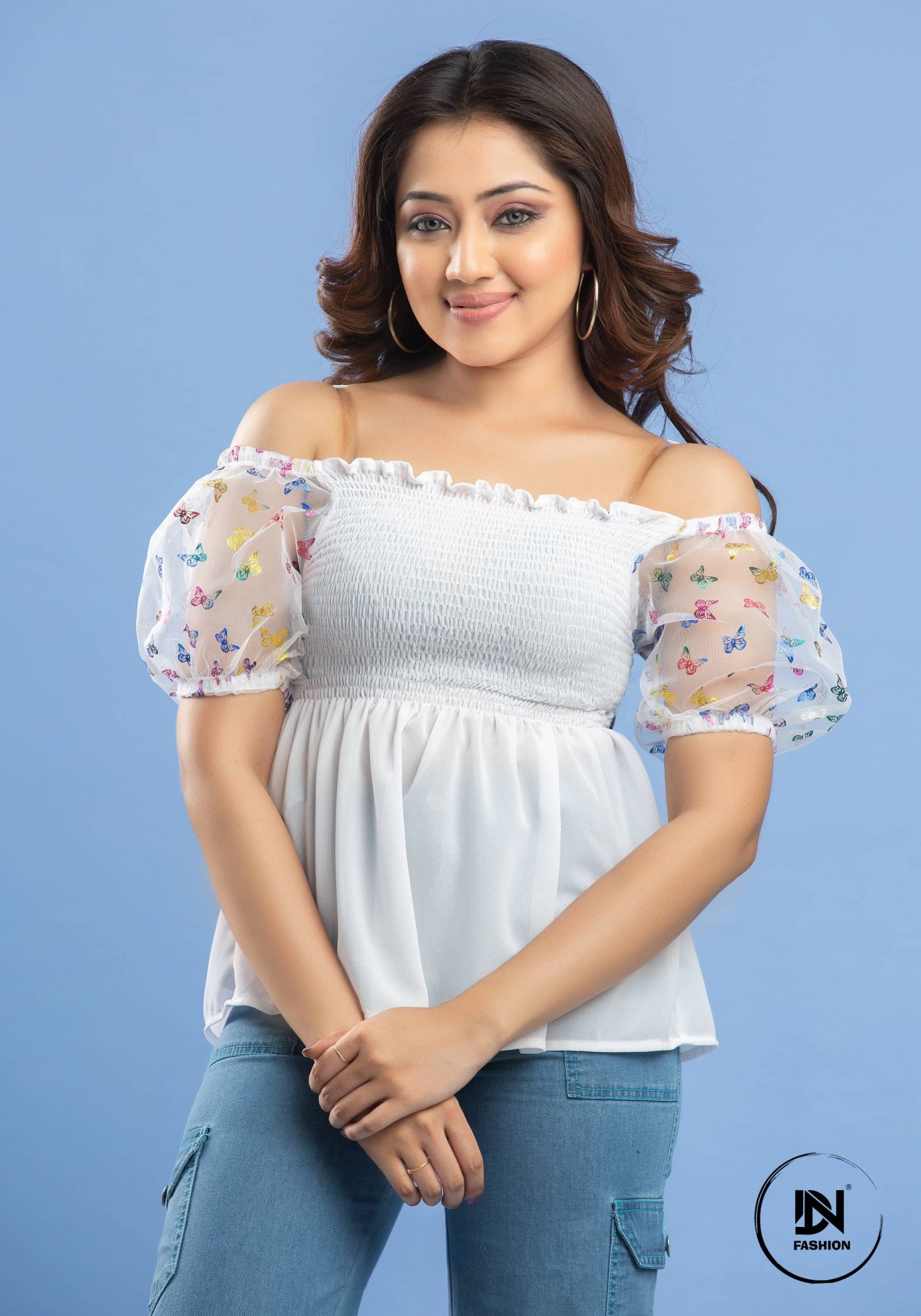 Butterfly Organza Smoke Top